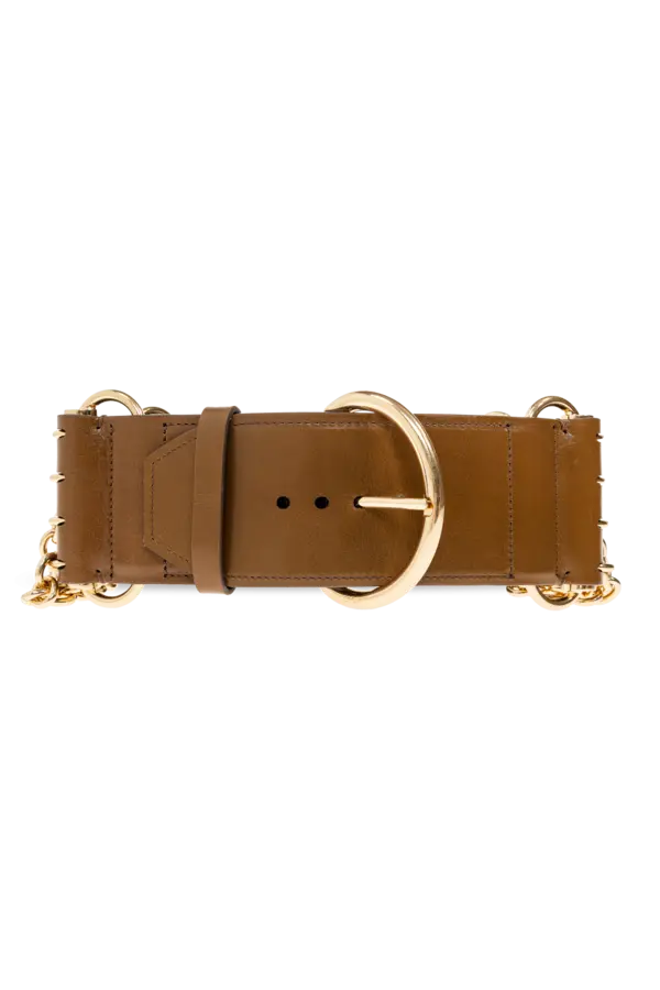 Chloé Camera Chain Leather Belt - Brown