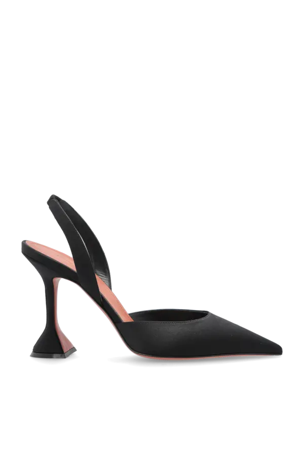 Amina Muaddi Lupita Heeled Slingbacks - Black