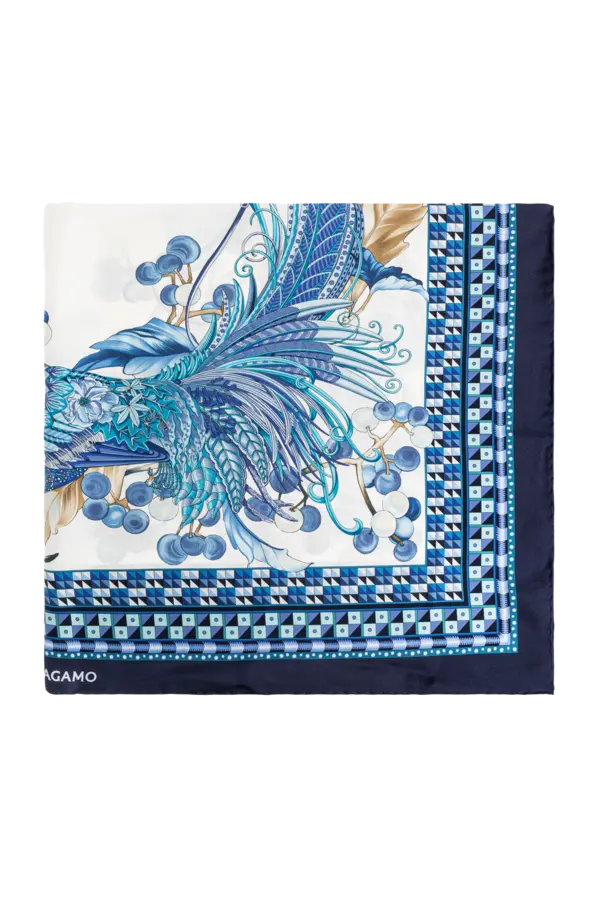 FERRAGAMO Silk Scarf - Blue