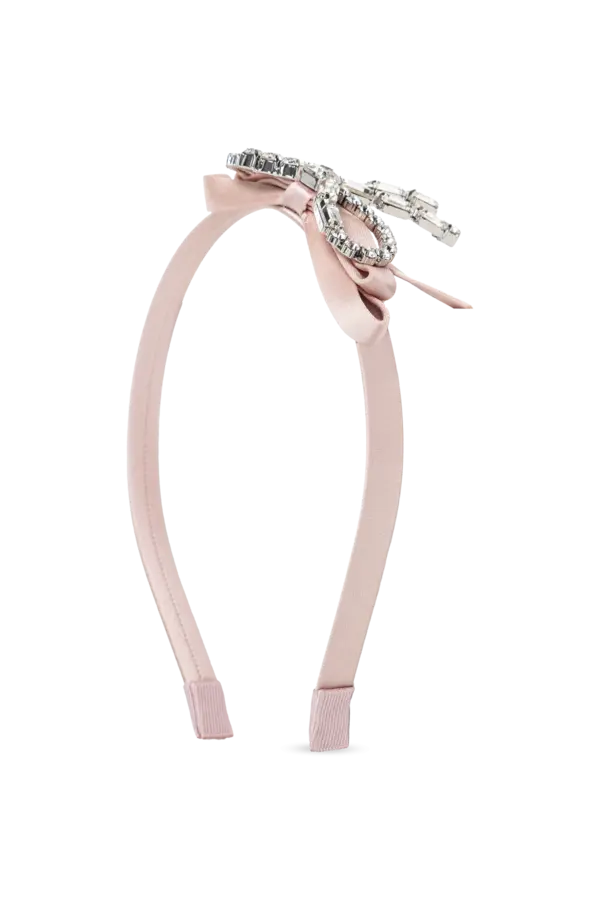 JIMMY CHOO Headband With Crystal Bow - Pink