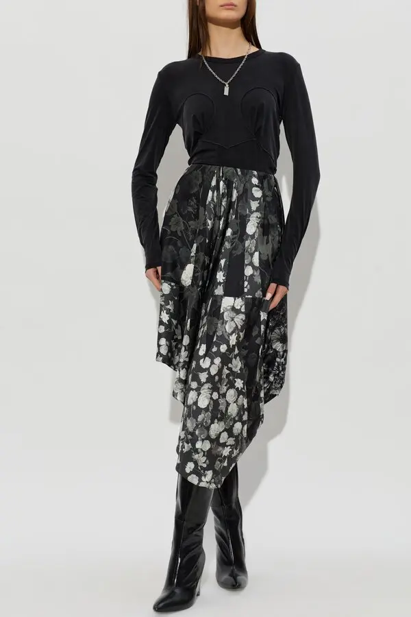 MAISON MARGIELA Silk Asymmetrical Skirt