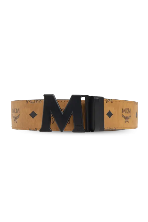 Mcm Belt With Logo - Brown