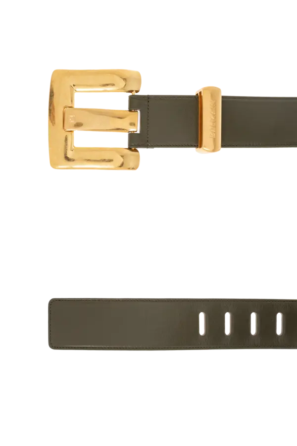 Balmain Leather Wide Belt