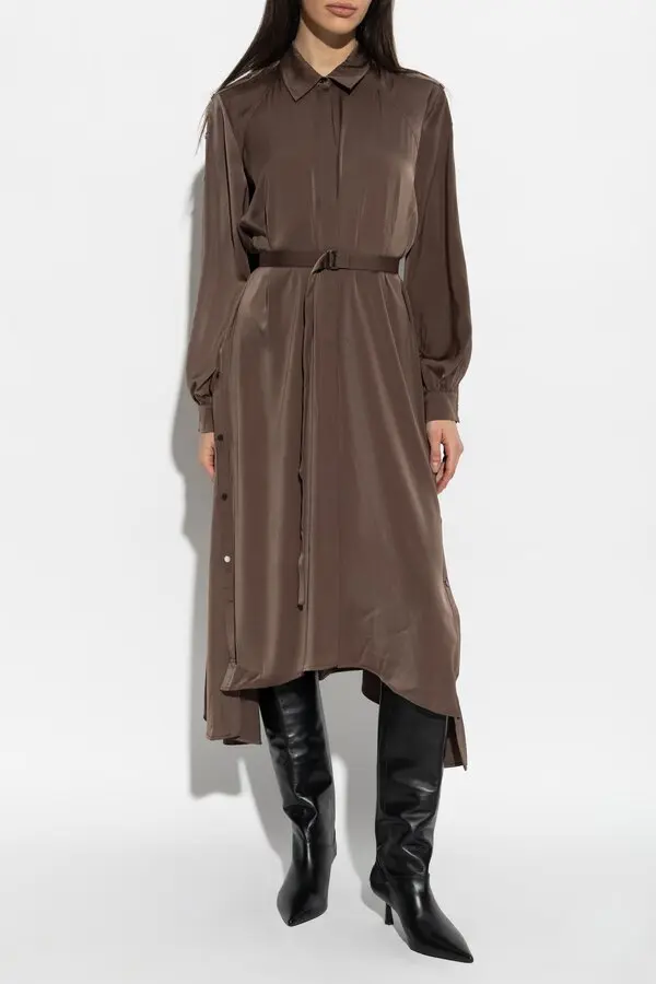 ALLSAINTS Lexi Midi Shirt Dress - Brown