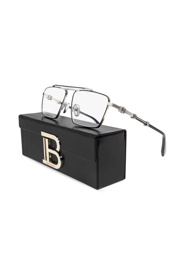 Balmain Rectangle Prescription Glasses - Silver