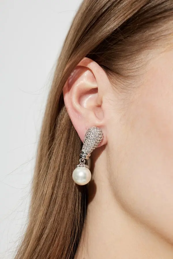 SELF-PORTRAIT Earrings With Crystals And Faux Pearl