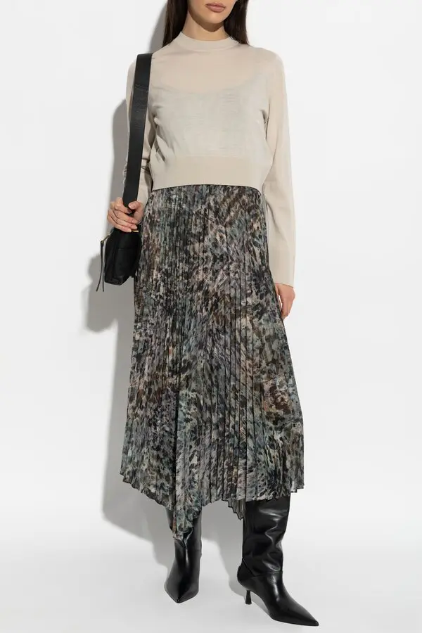 ALLSAINTS Anni Abstract-print Pleated Midi Dress - Multicolour