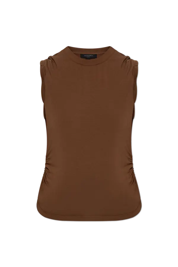 ALLSAINTS Sleeveless Top With Ruching - Brown