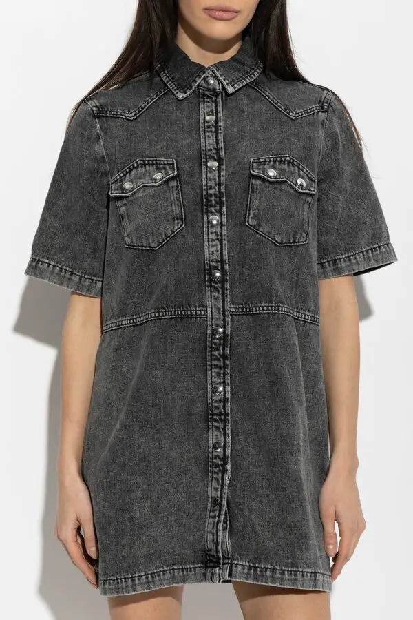 ALLSAINTS Rock' Denim Shirt Dress - Grey