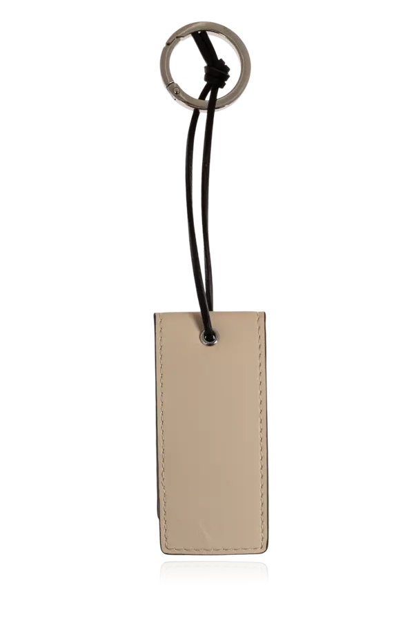 Tory Burch Keyring With Leather Strap - Beige