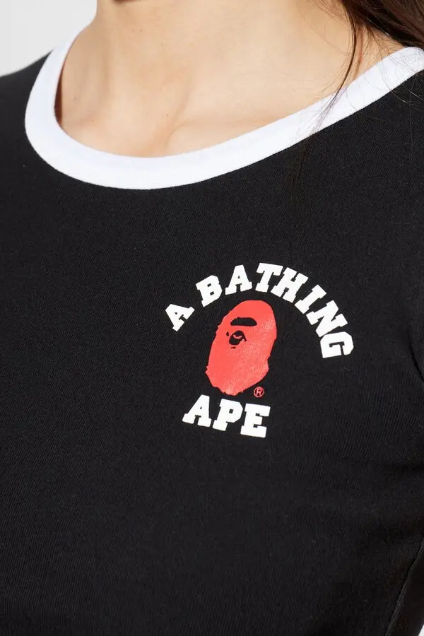 A BATHING APE Logo Cotton Jersey Knit Top