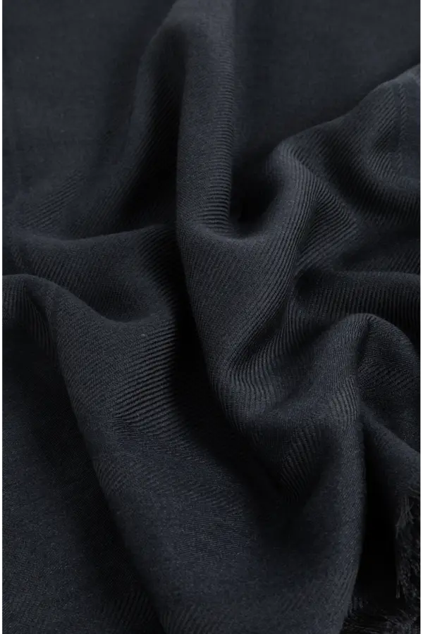 Brioni Scarf With Logo - Navy Blue