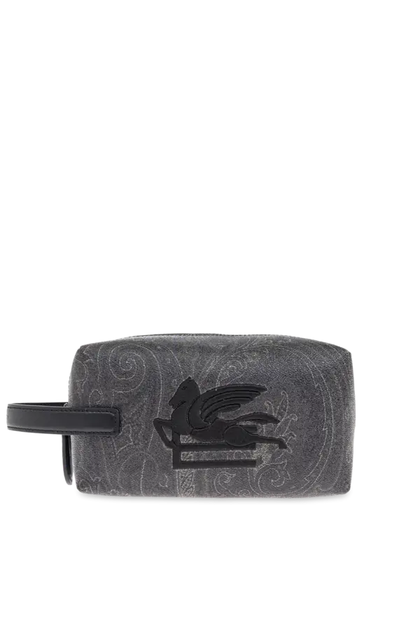 Etro Embroidered Logo Cosmetic Bag - Black