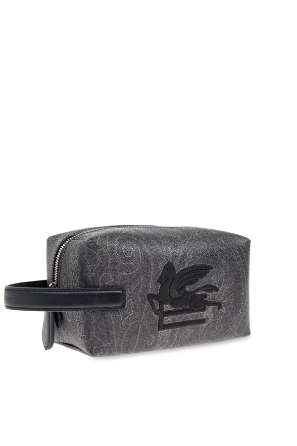 Etro Embroidered Logo Cosmetic Bag - Black