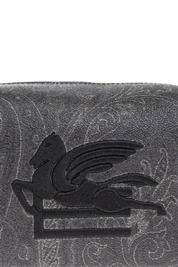 Etro Embroidered Logo Cosmetic Bag - Black