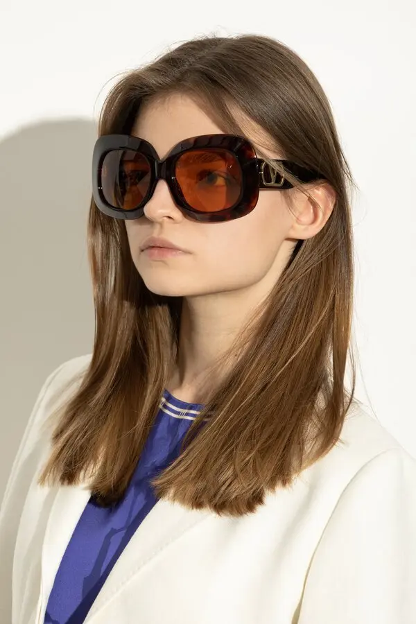 NEW VALENTINO VLS-180C HAVANA BROWN SUNGLASSES VALENTINO VALENTINO VLS180 Brown Havana Oversized VLS 180C Logo  main image 3