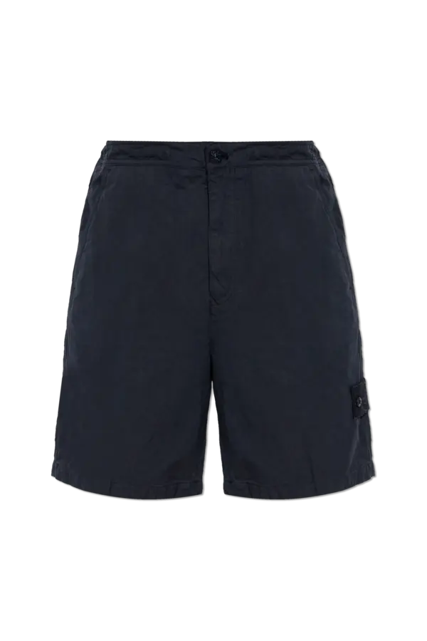 Stone Island Shorts With Logo Patch - Navy Blue