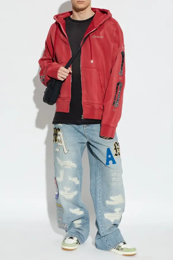 Amiri Jeans With Patches - Blue