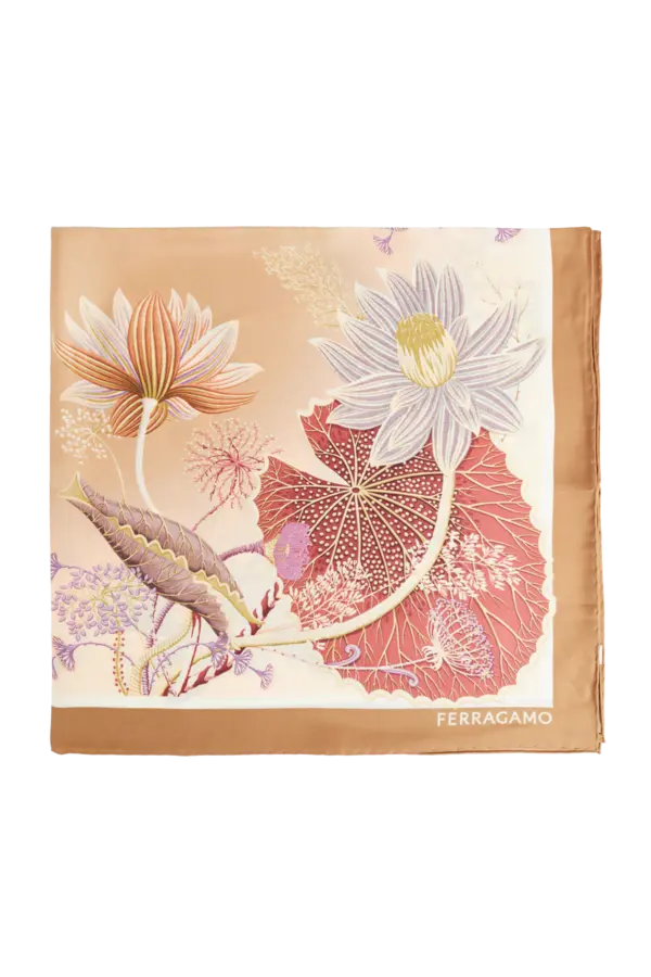 FERRAGAMO Silk Scarf - Beige