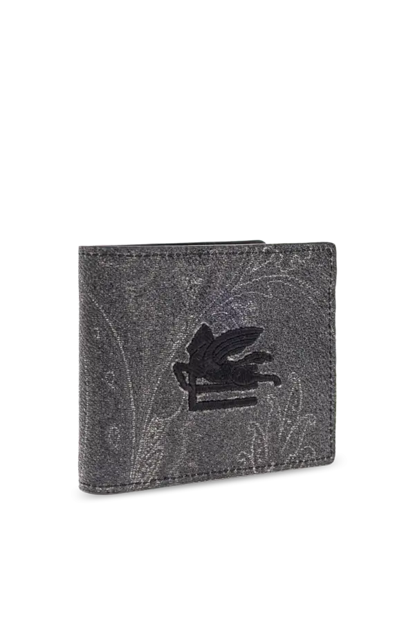 Etro Wallet With Embroidered Logo - Grey