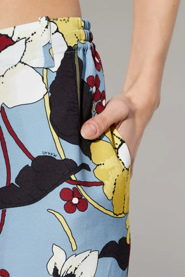 Marni Floral Print Palazzo Trousers - Multicolour