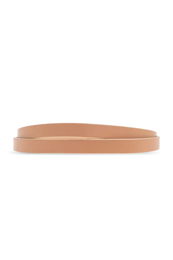Dsquared2 Leather Belt With Gold Tone Buckle - Beige