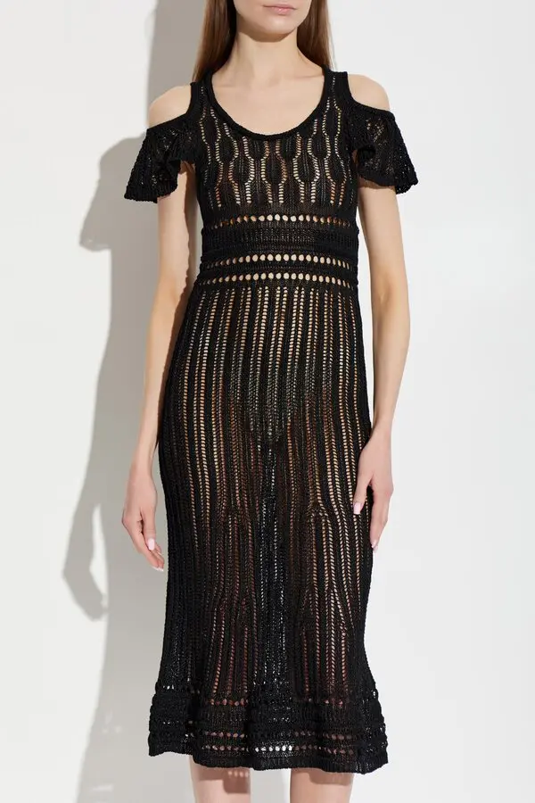 JW Anderson Decorative Weave Turtleneck Midi Dress