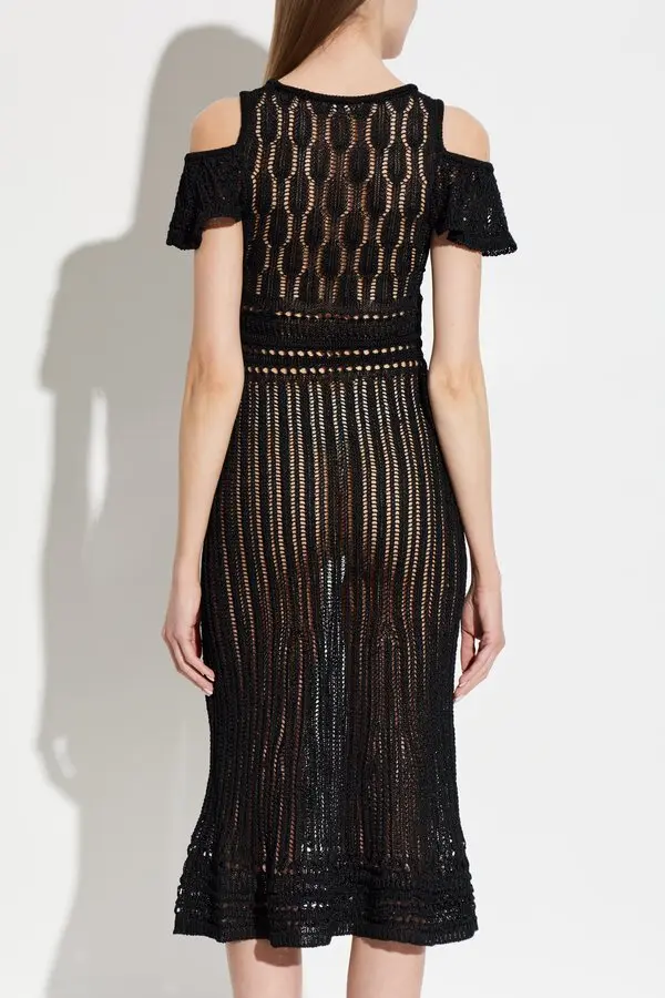 JW Anderson Decorative Weave Turtleneck Midi Dress
