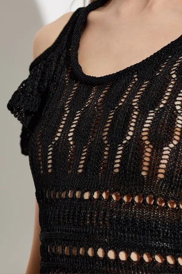 JW Anderson Decorative Weave Turtleneck Midi Dress
