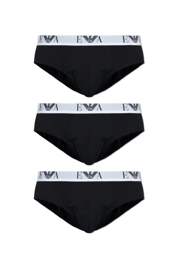Emporio Armani Three-pack Of Briefs - Black