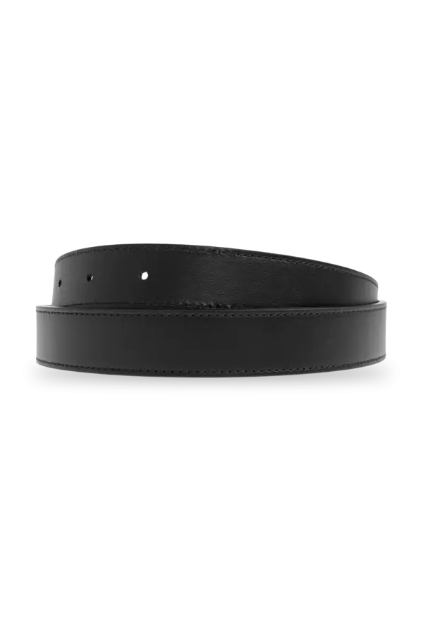 FERRAGAMO Leather Belt With Gold-tone Buckle