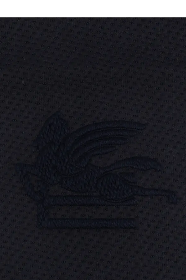 Etro Scarf With Logo - Navy Blue