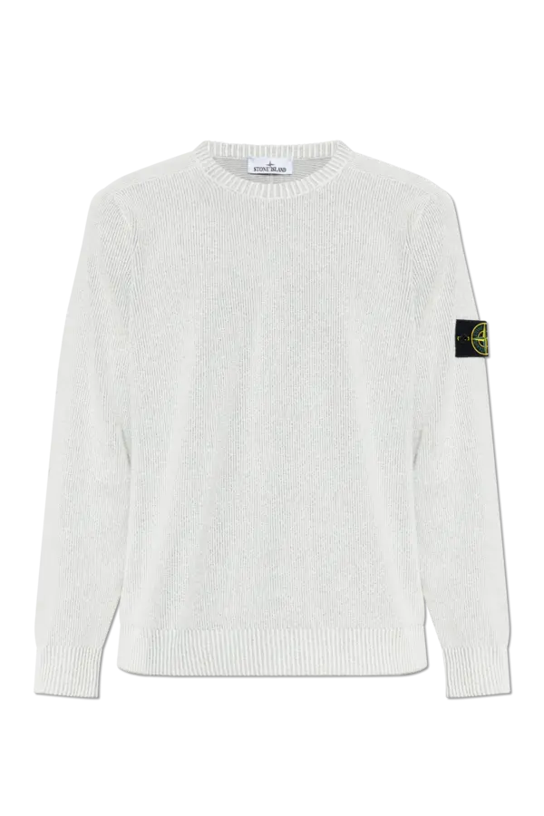 Stone Island Sweater With Logo Patch - Grey