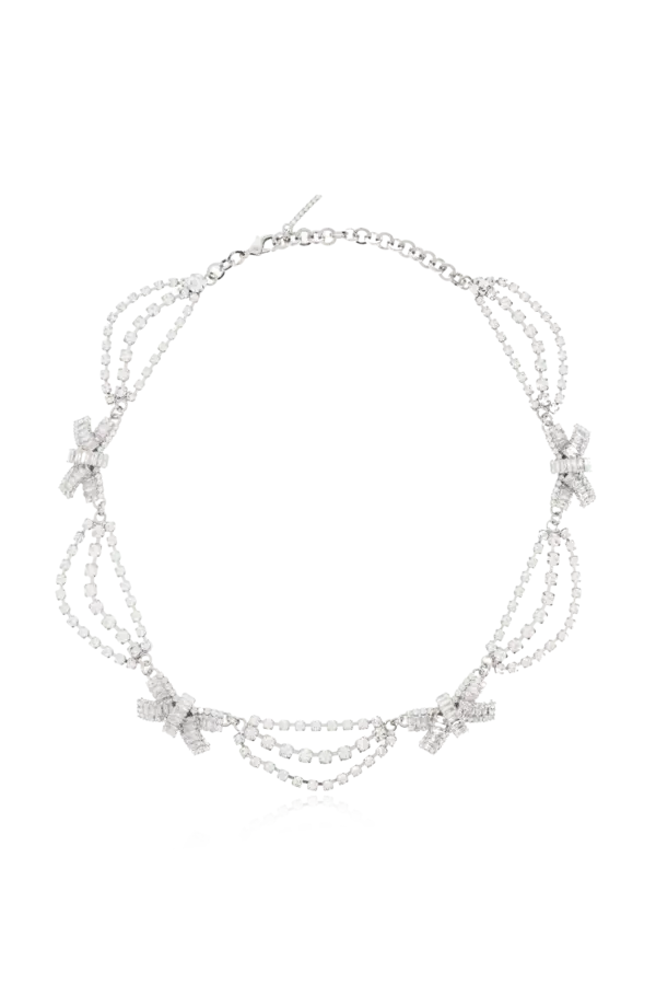 Alessandra Rich Crystal Necklace - Silver