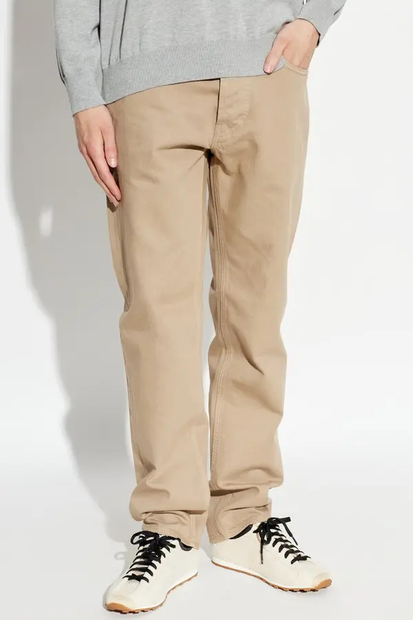 Stone Island Jeans With Logo Patch - Brown