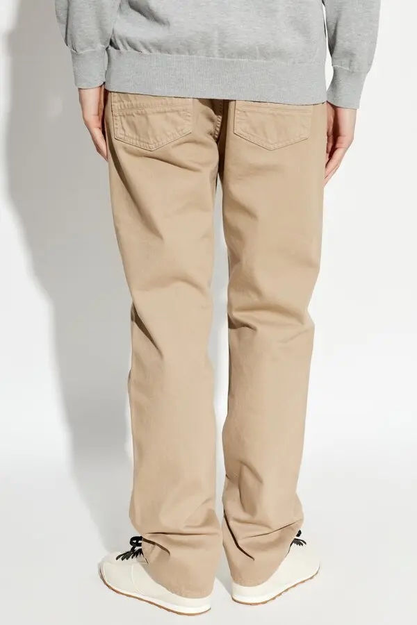 Stone Island Jeans With Logo Patch - Brown