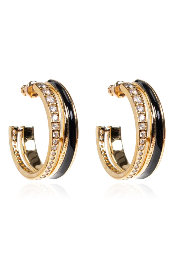 FERRAGAMO Earrings With Crystals - Gold