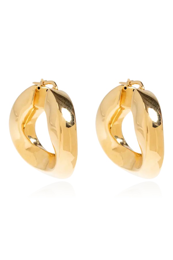 JIL SANDER Earrings With Engraved Logo - Gold