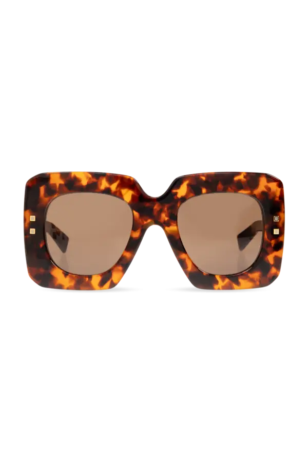 Balmain B-bold Square Frame Sunglasses - Brown