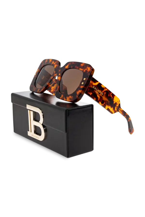 Balmain B-bold Square Frame Sunglasses - Brown