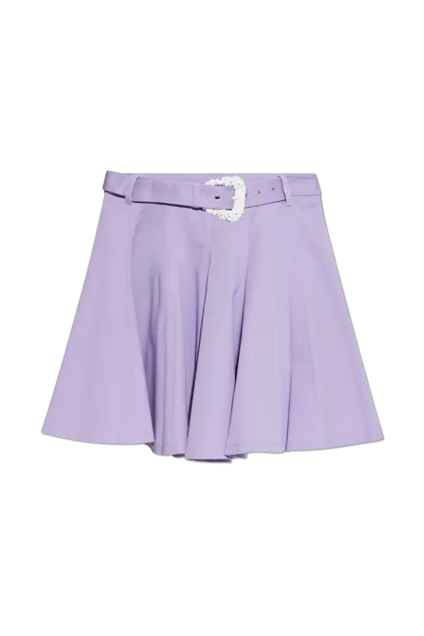 Versace Mini Flared Skirt With Belt - Purple