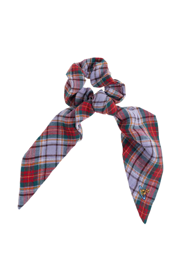 VIVIENNE WESTWOOD Tartan Linen Hair Tie - Multicolour