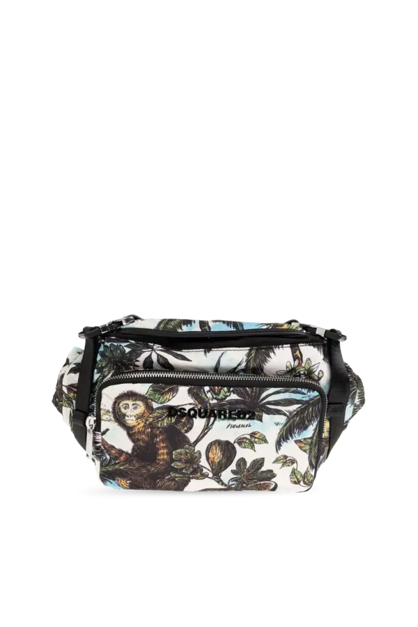 Dsquared2 Belt Bag With Tropical Print And Logo - Multicolour