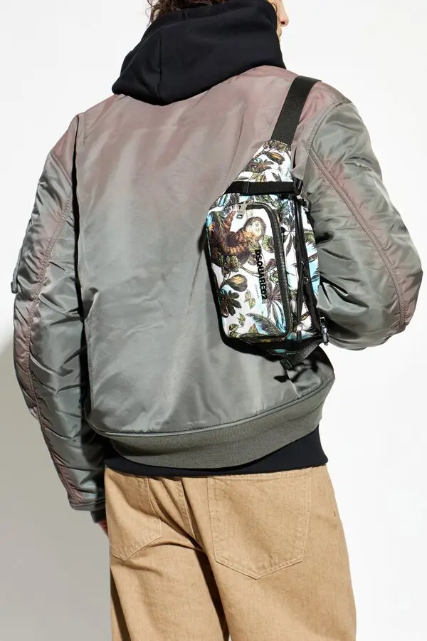 Dsquared2 Belt Bag With Tropical Print And Logo - Multicolour