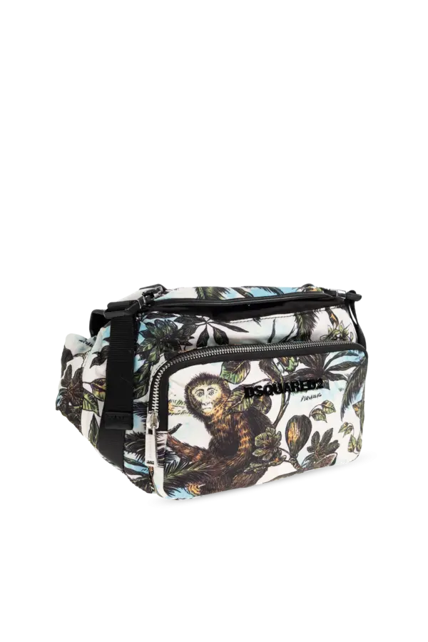 Dsquared2 Belt Bag With Tropical Print And Logo - Multicolour