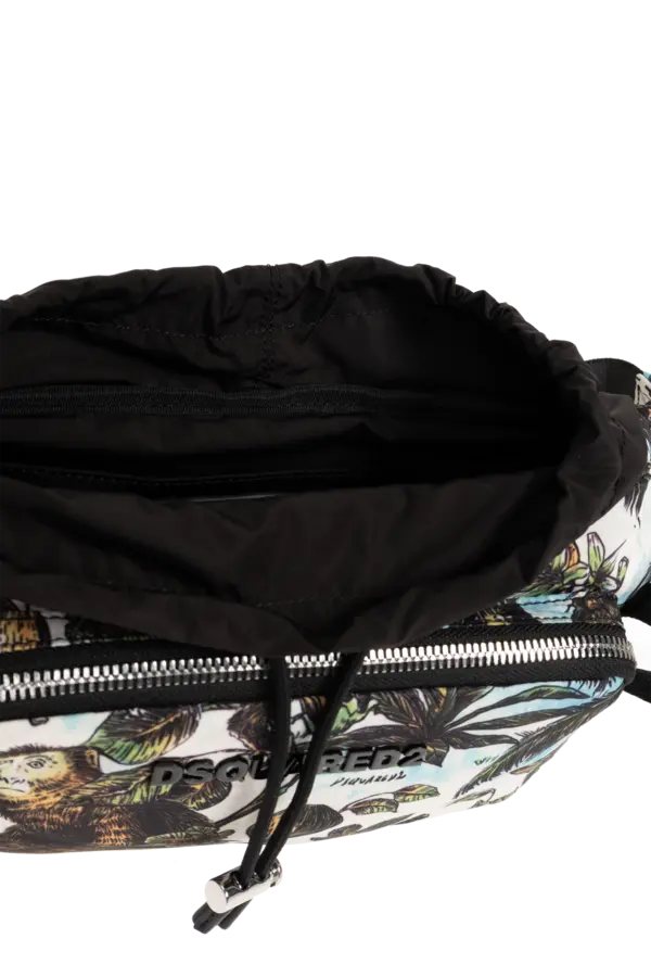 Dsquared2 Belt Bag With Tropical Print And Logo - Multicolour