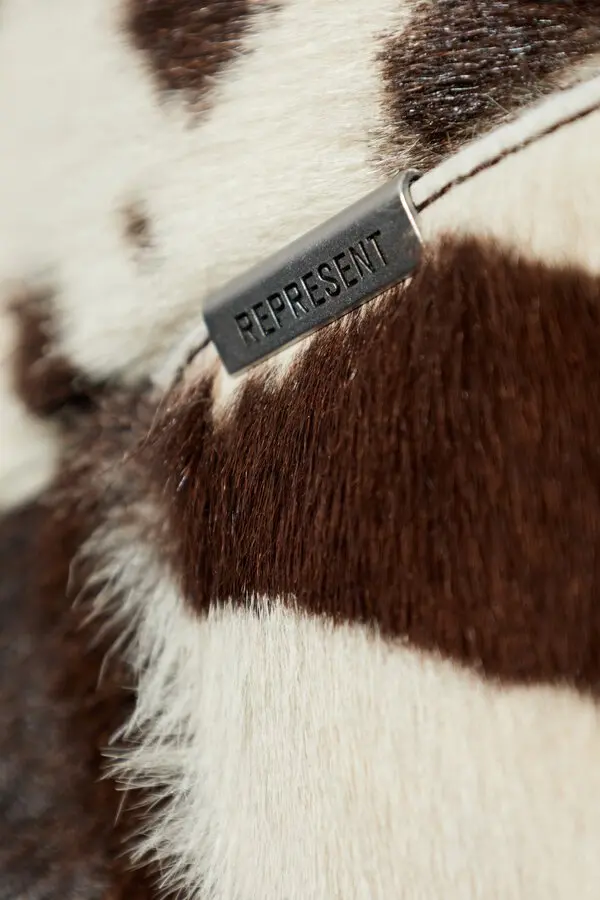 REPRESENT Animal Print Leather Trucker Jacket