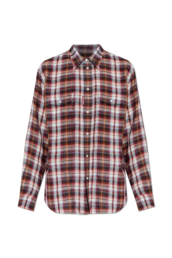 Dsquared2 Linen Shirt With Pockets - Multicolour