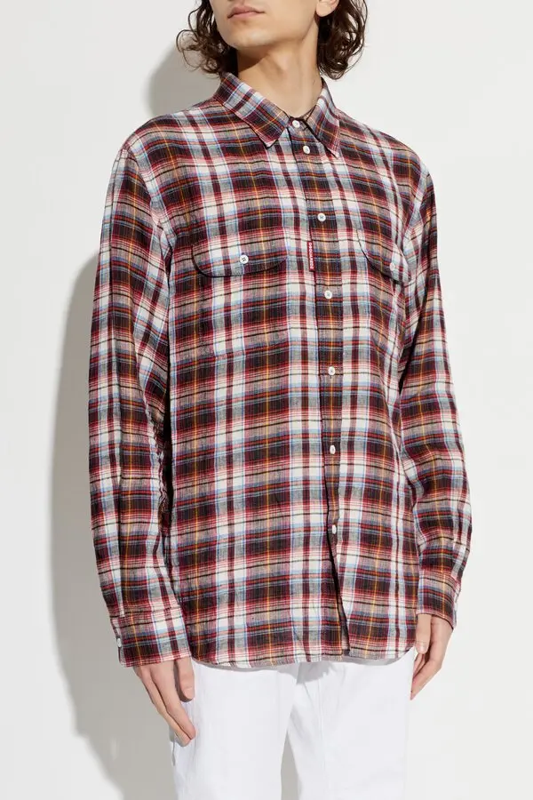 Dsquared2 Linen Shirt With Pockets - Multicolour