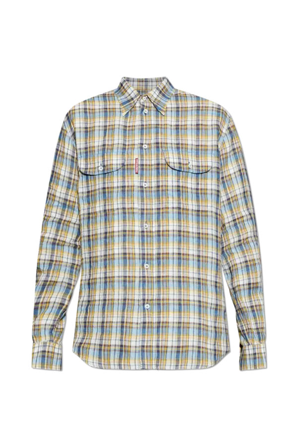 Dsquared2 Linen Shirt With Pockets - Multicolour
